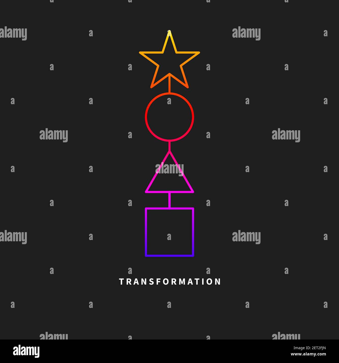 Icon transformation. Transition of geometric shapes, circle, triangle ...