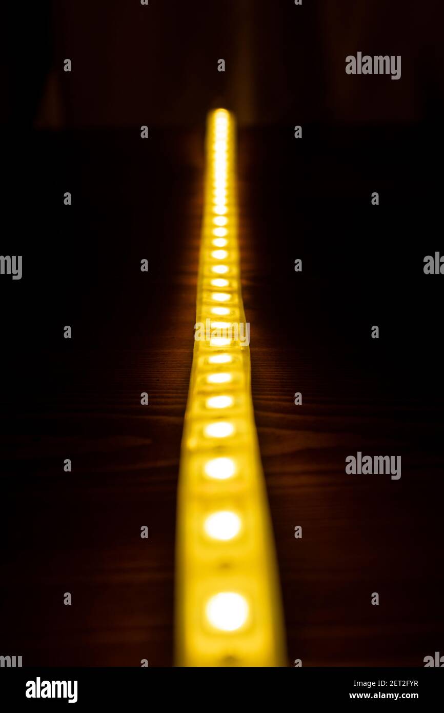 diode lighting strip, shining led strip closeup Stock Photo - Alamy