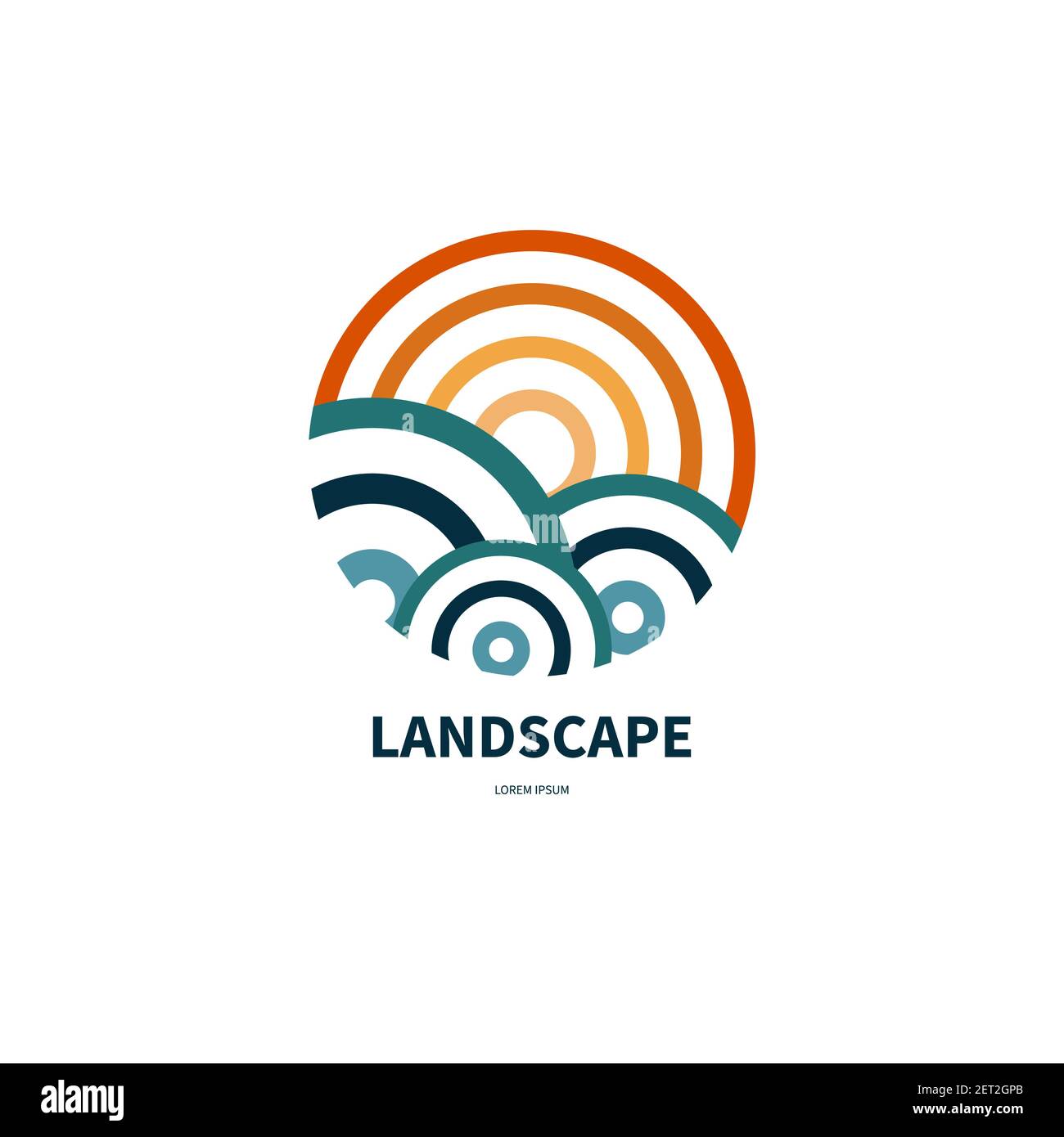 Logo for resort, hotel, travel agency, spa with sun and sea. Geometric ...