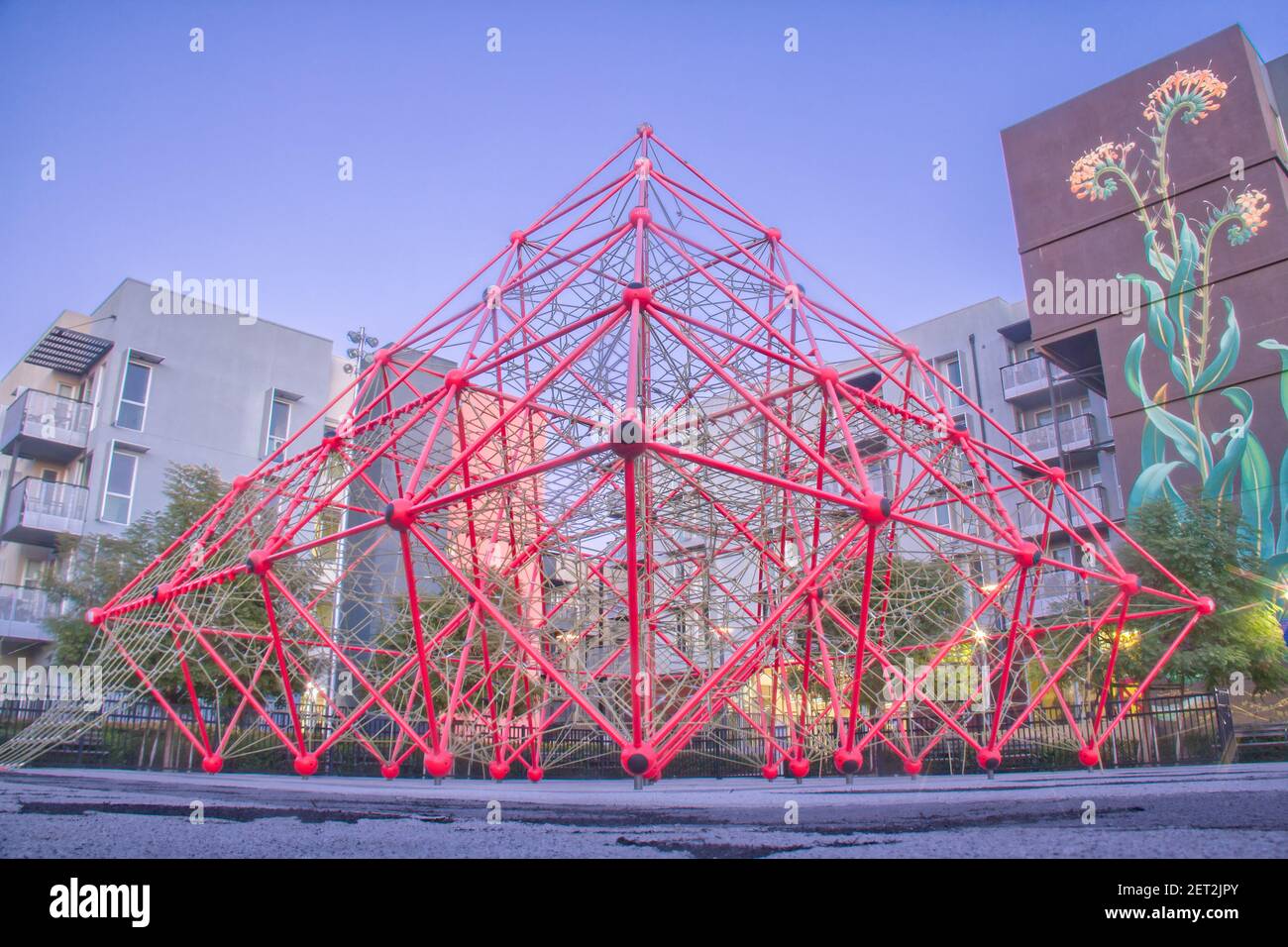 Suburban Playground Pyramid at Twilight Stock Photo - Alamy
