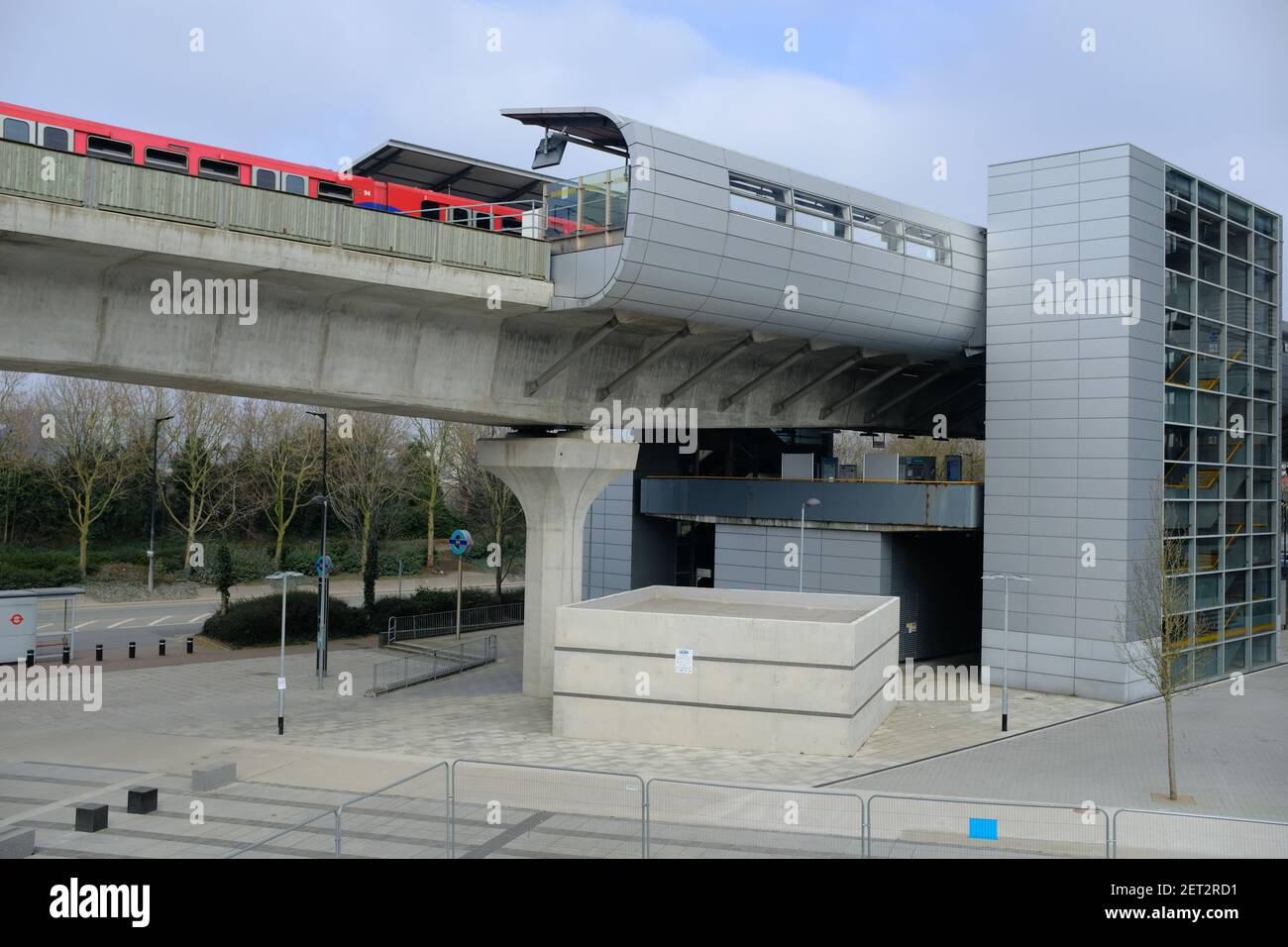 SILVERTOWN, LONDON - 1ST MARCH 2021: A Docklands Light Railway train ...
