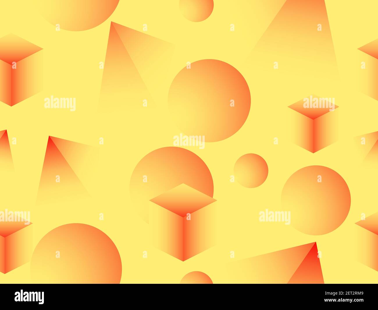 Geometric shapes with yellow and orange gradient seamless pattern ...