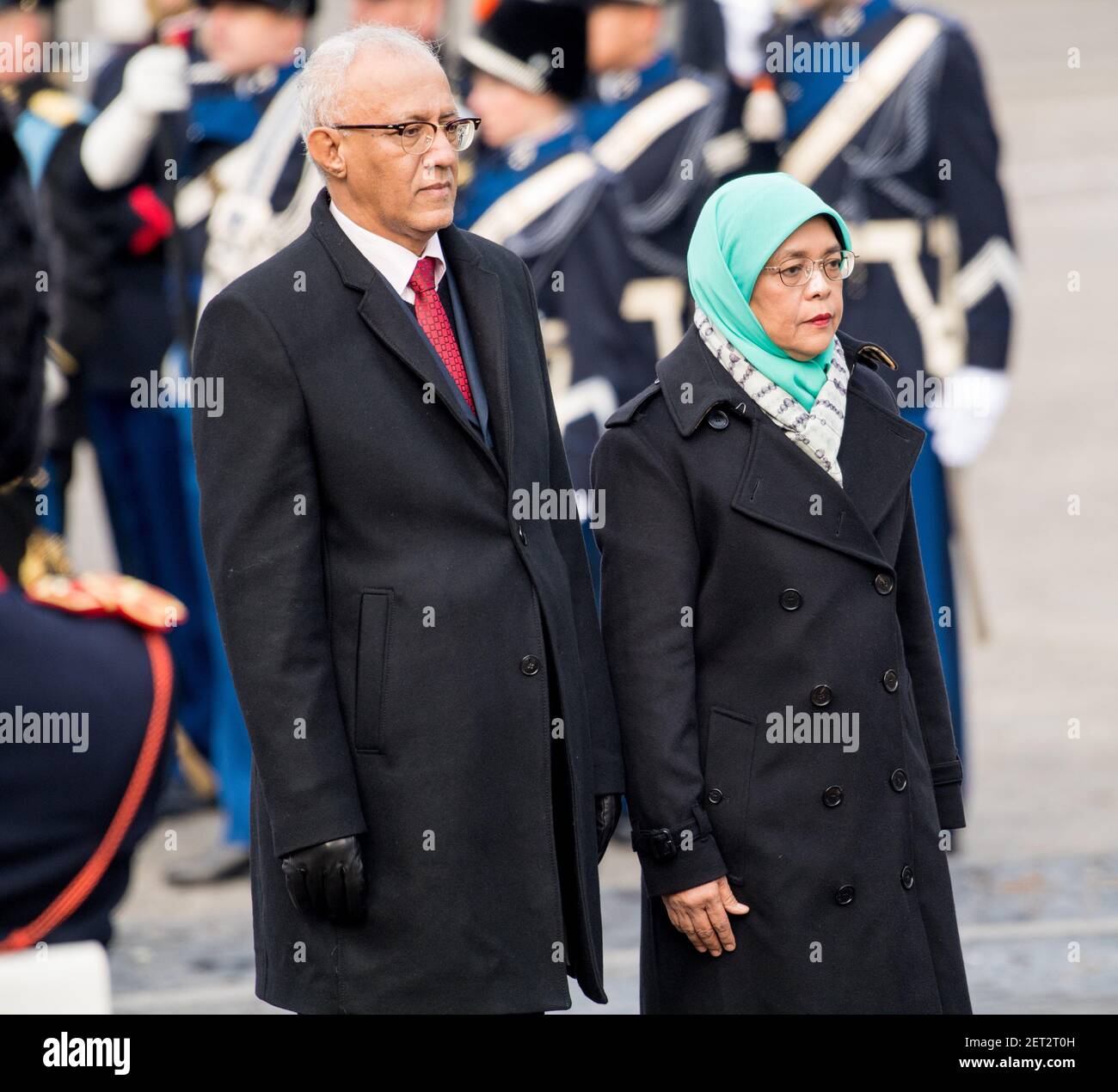 The President of Singapore, Halimah Yacob and her husband Mohamed ...