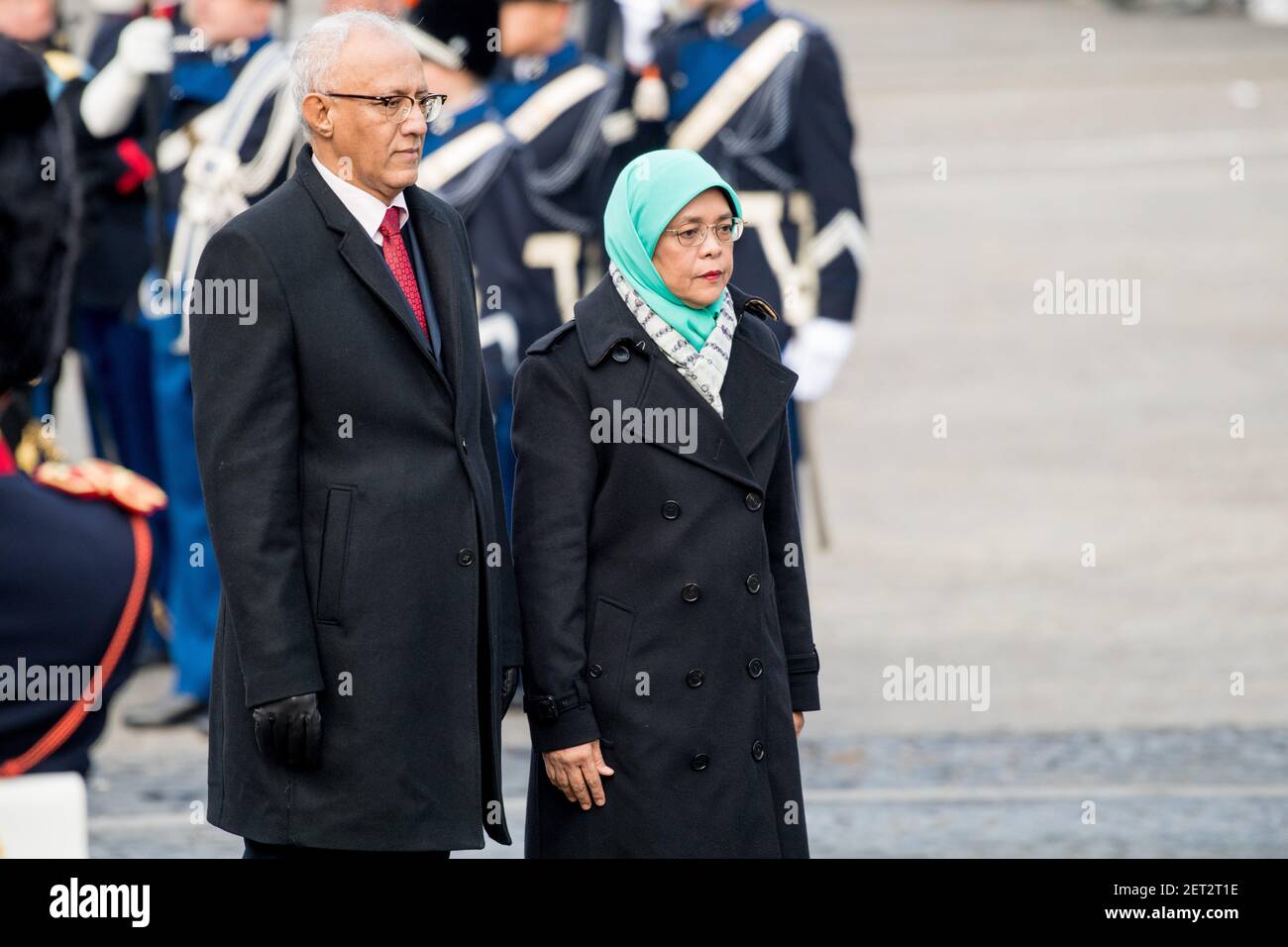 The President of Singapore, Halimah Yacob and her husband Mohamed ...