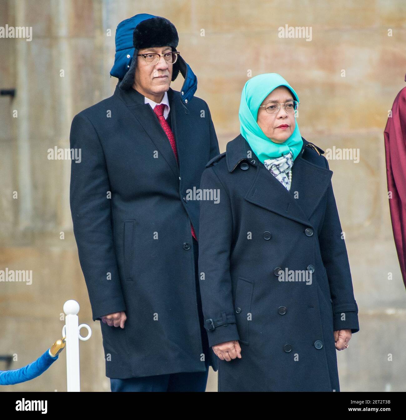 The President of Singapore, Halimah Yacob and her husband Mohamed ...