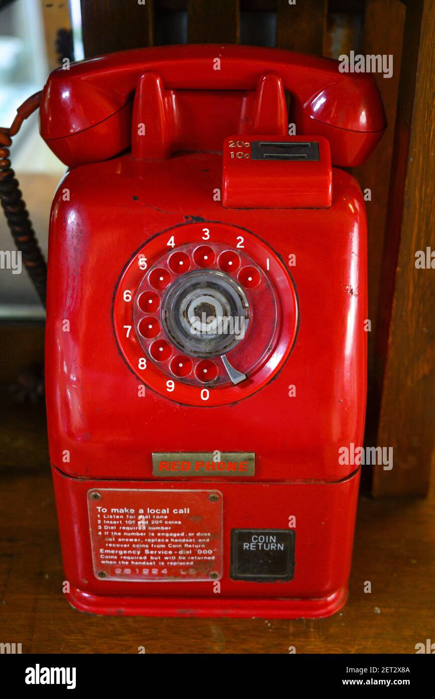 Close-up of coin operated phone, Queensland, Australia Stock Photo - Alamy