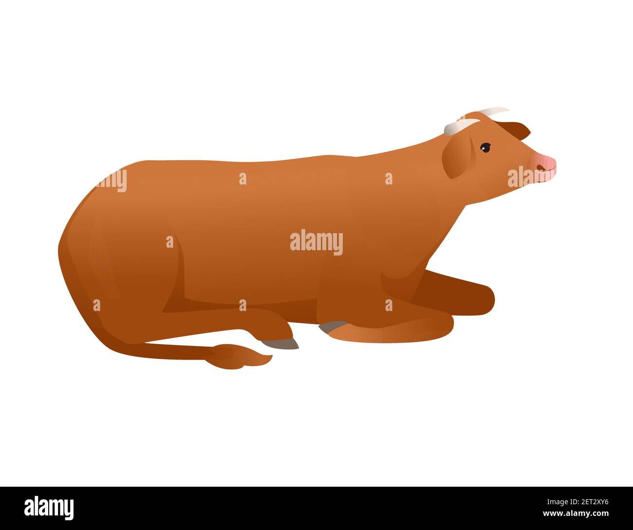 Dairy cattle simmental cow spotted domestic mammal animal cartoon ...