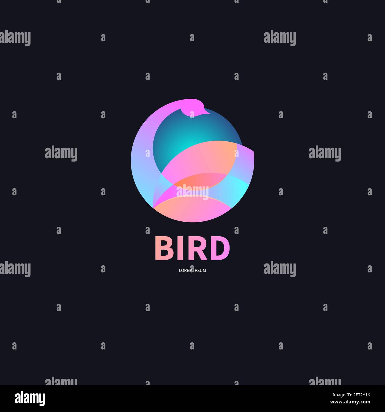 Geometric abstract bird in circle. Vector bird symbol Stock Vector ...