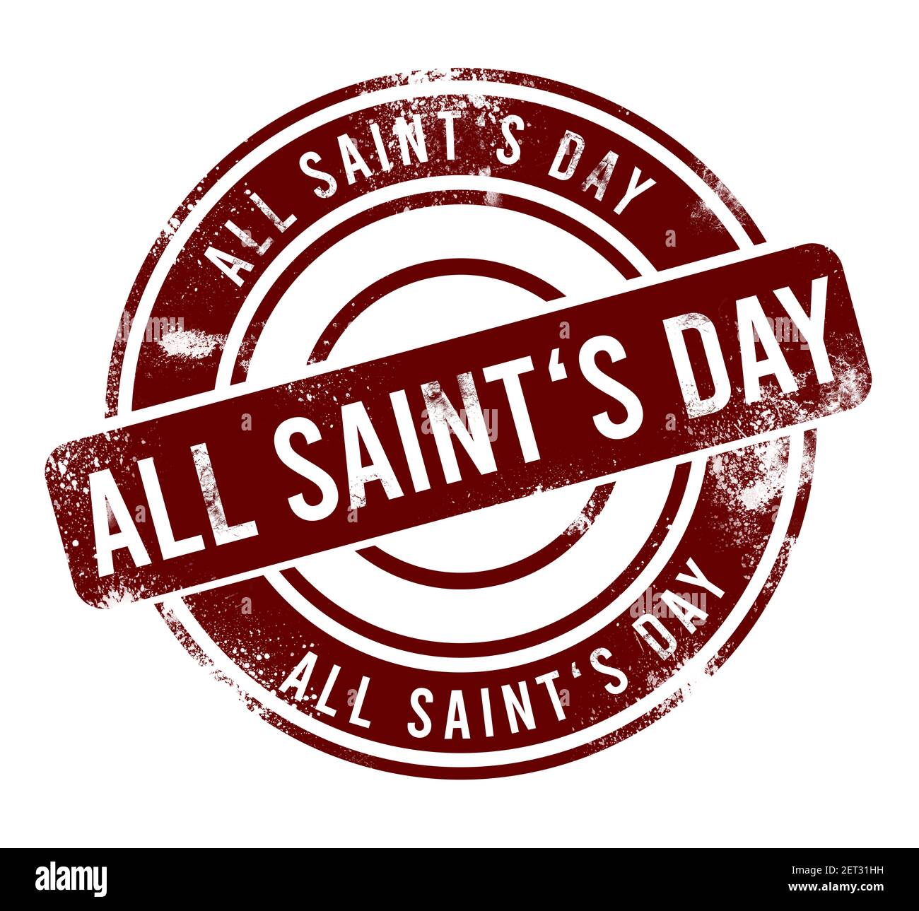 All Saint's Day - red round grunge button, stamp Stock Photo - Alamy