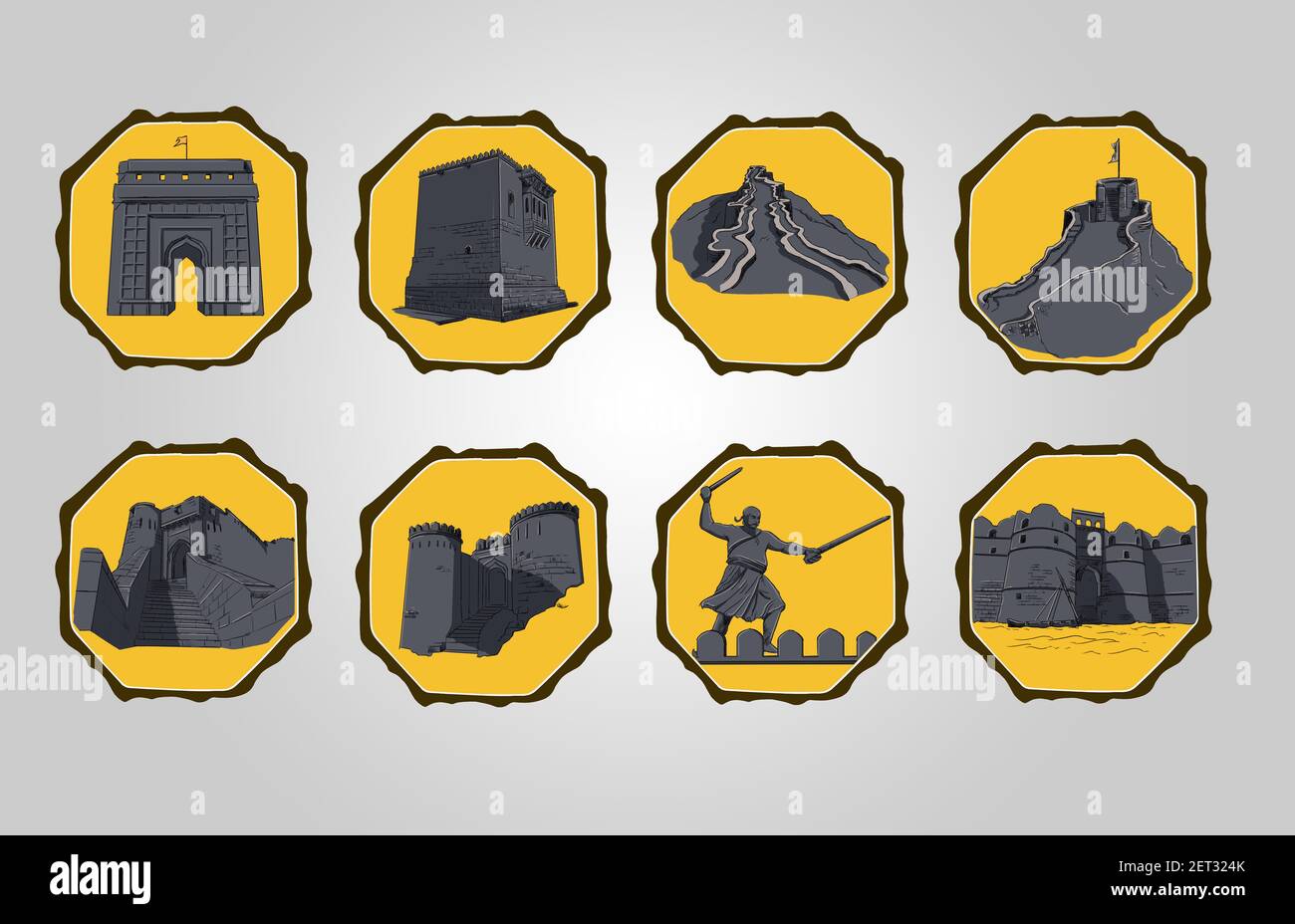 Indian fort symbols created by Indian artist Stock Photo - Alamy