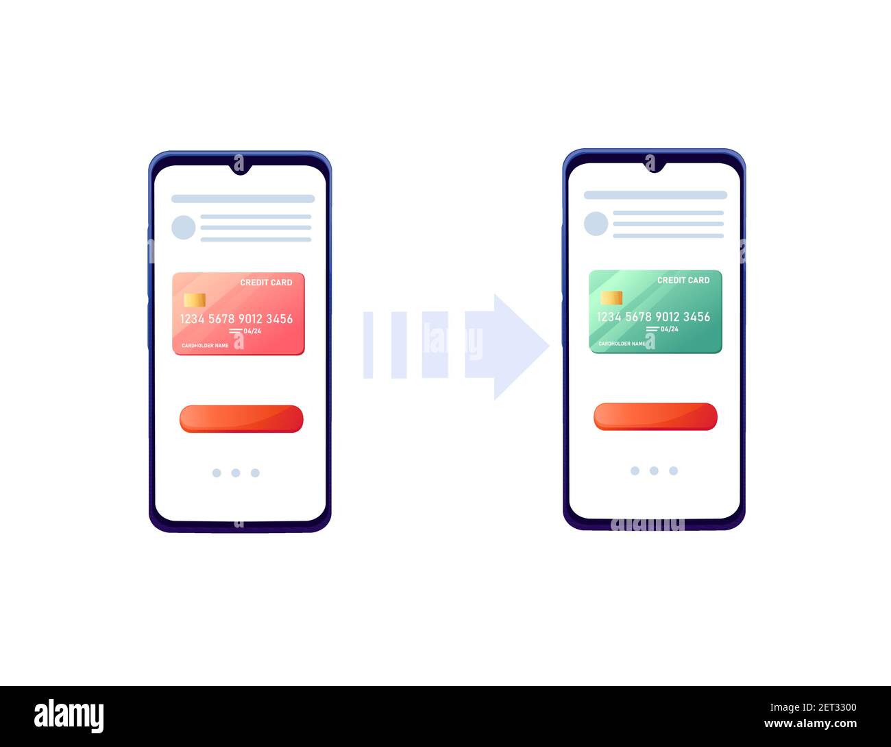 Money transaction mobile payments using smartphone banking app vector ...