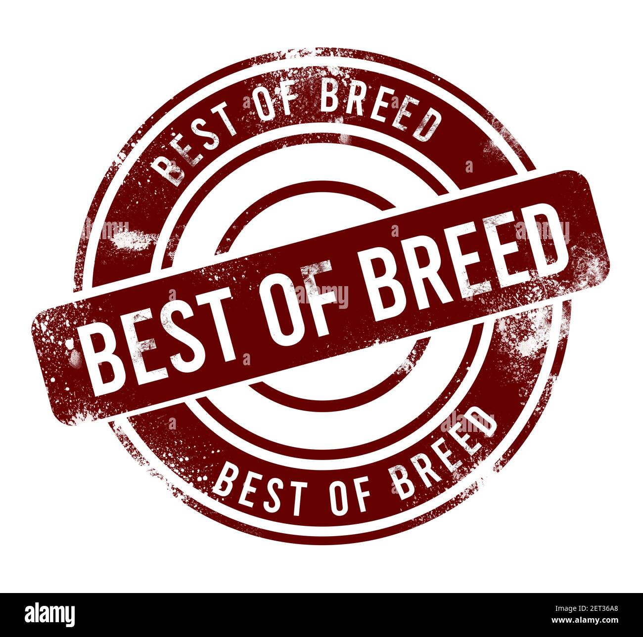 Best of Breed - red round grunge button, stamp Stock Photo - Alamy