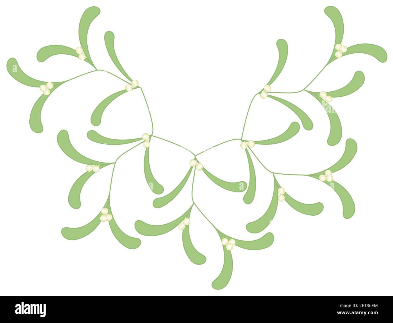 Mistletoe in an elegant circle art deco style with copy space as ...