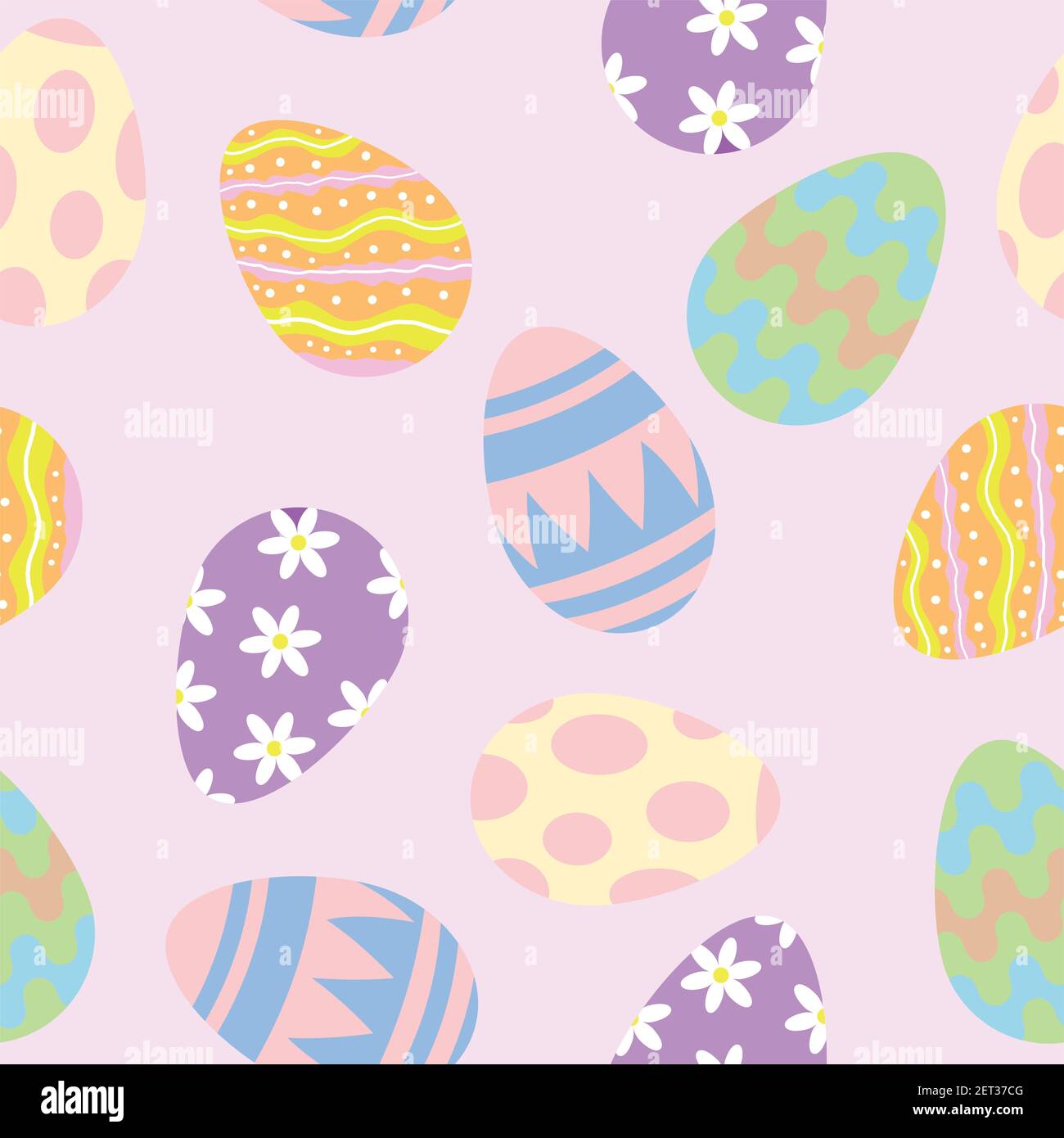 Seamless Easter eggs on muted color background illustration Stock Photo ...