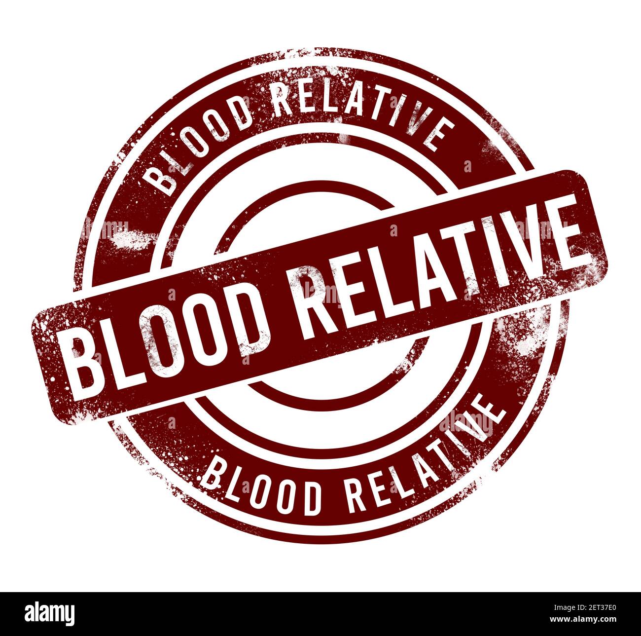 blood relative - red round grunge button, stamp Stock Photo - Alamy