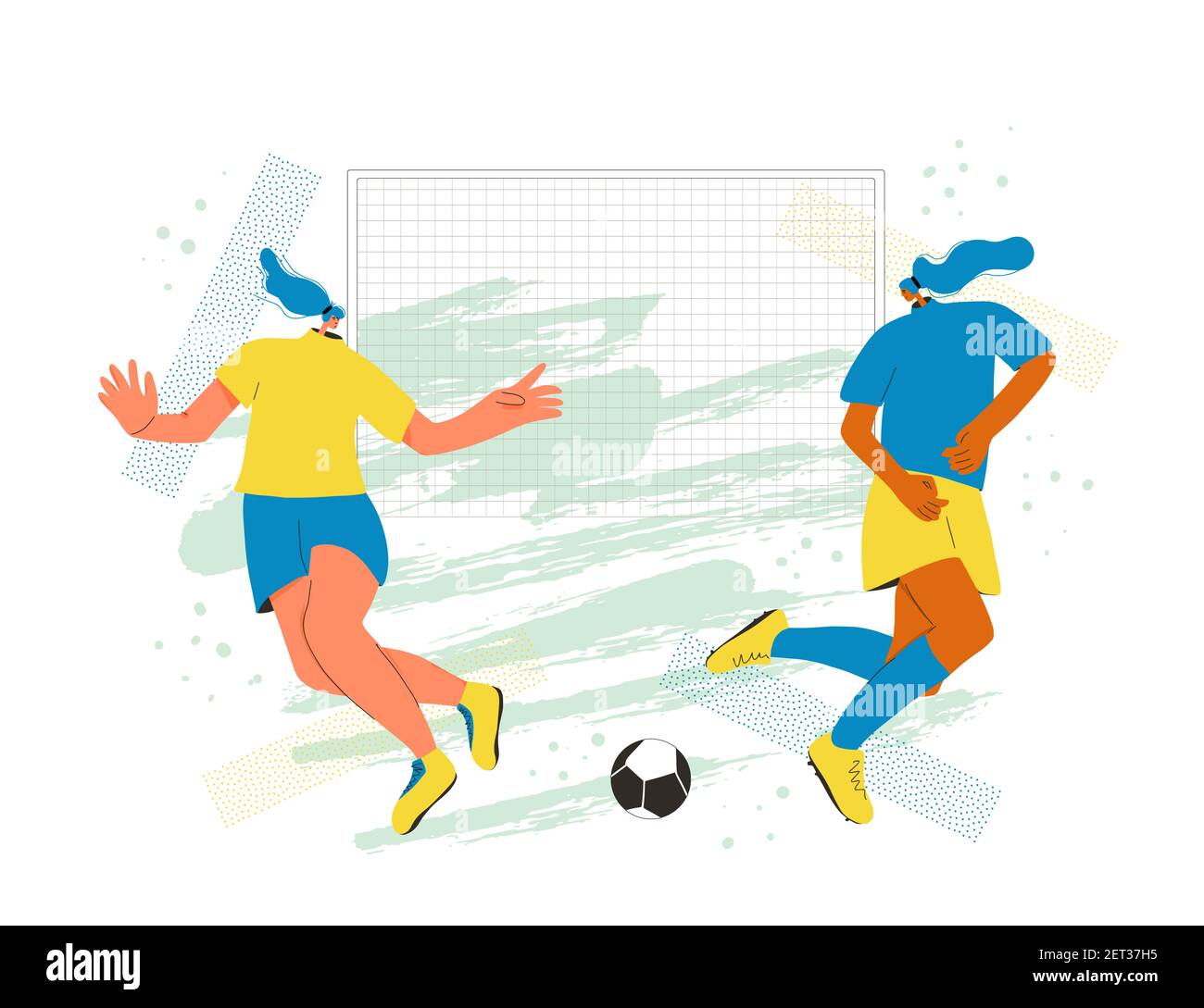 Female soccer players Stock Vector Images - Alamy