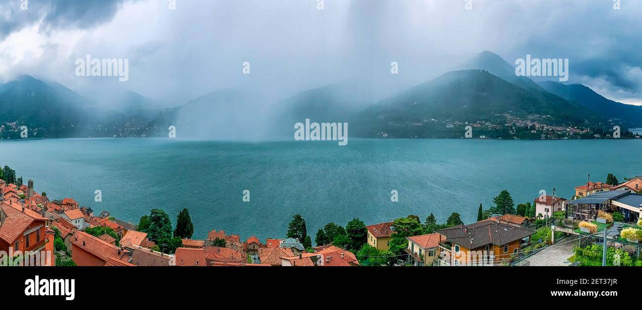 Lake Como Italy under heavy rain Stock Photo - Alamy