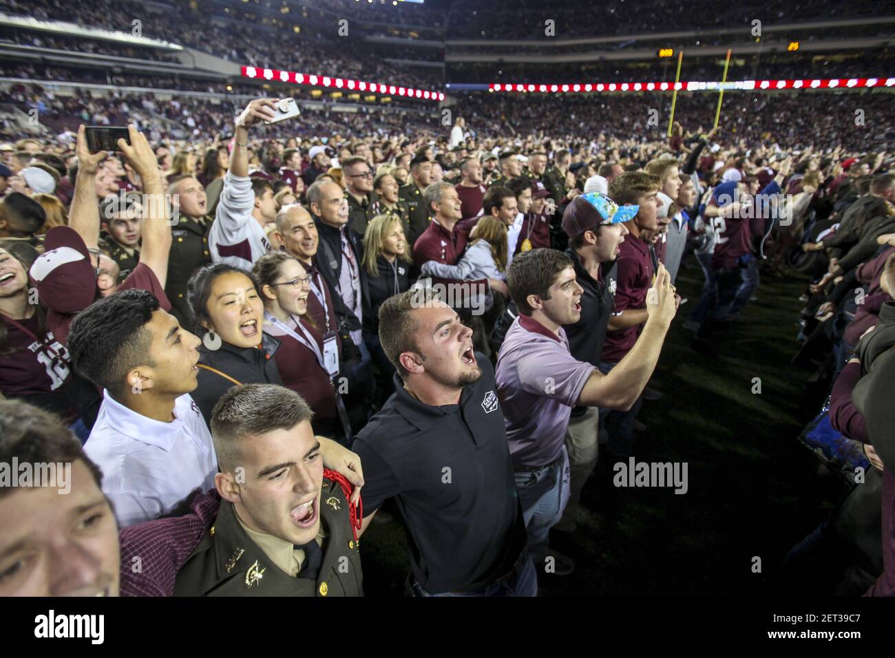 November 24, 2018: Texas A&M Aggies fans celebrate after defeating the ...