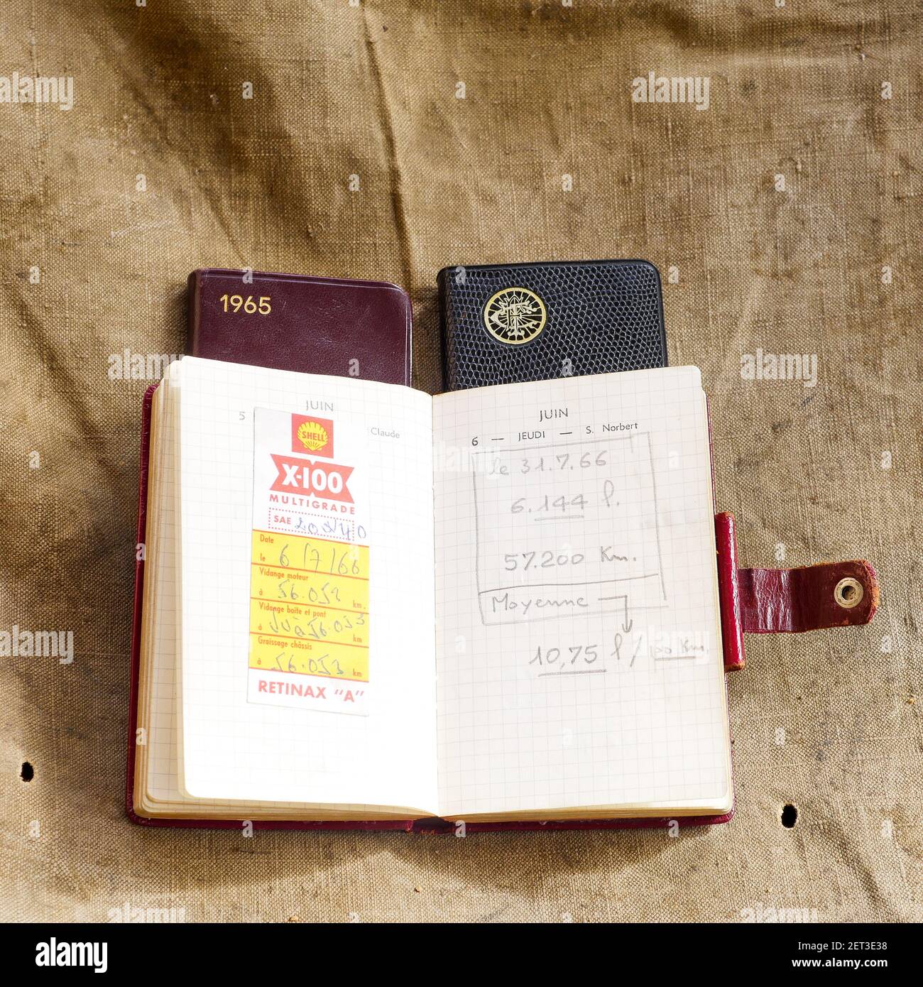 Vintage diaries, France Stock Photo - Alamy
