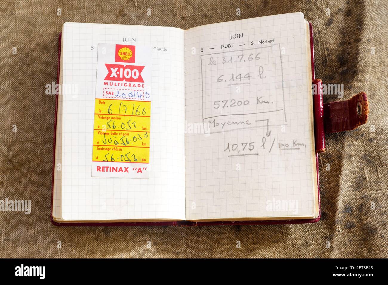 Vintage diary, France Stock Photo - Alamy
