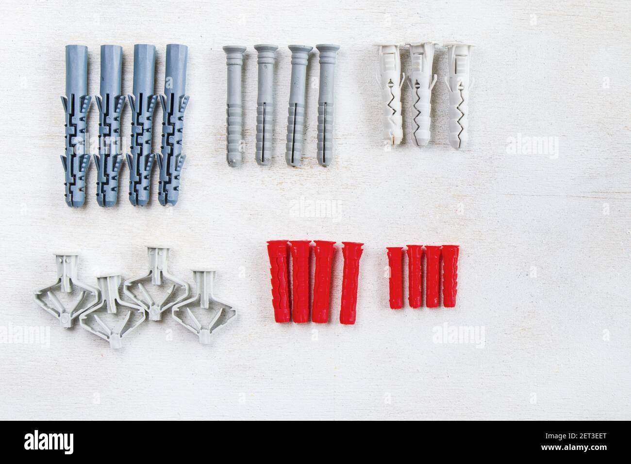 A closeup of different kinds of plastic tox on a white background Stock ...