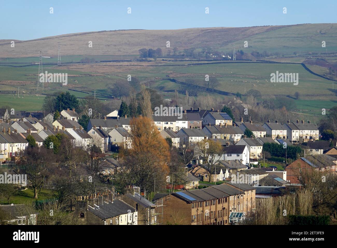 New Mills housing in Derbyshire Stock Photo - Alamy