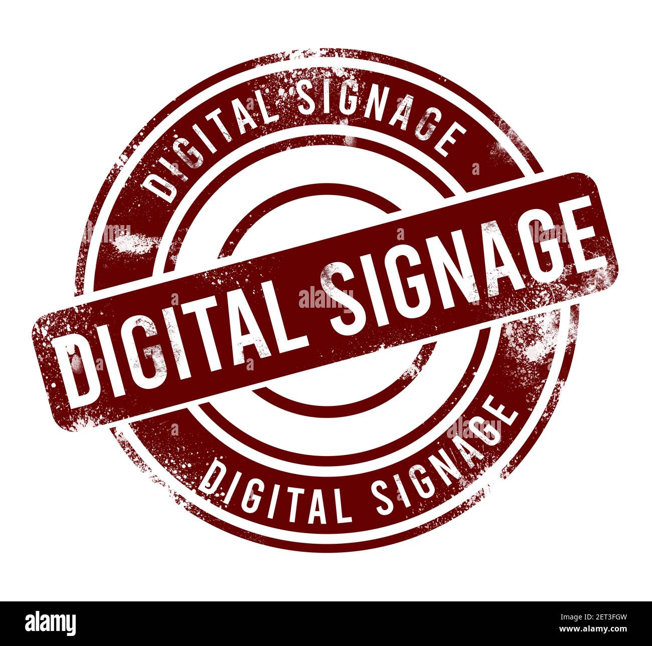 Digital signage - red round grunge button, stamp Stock Photo - Alamy