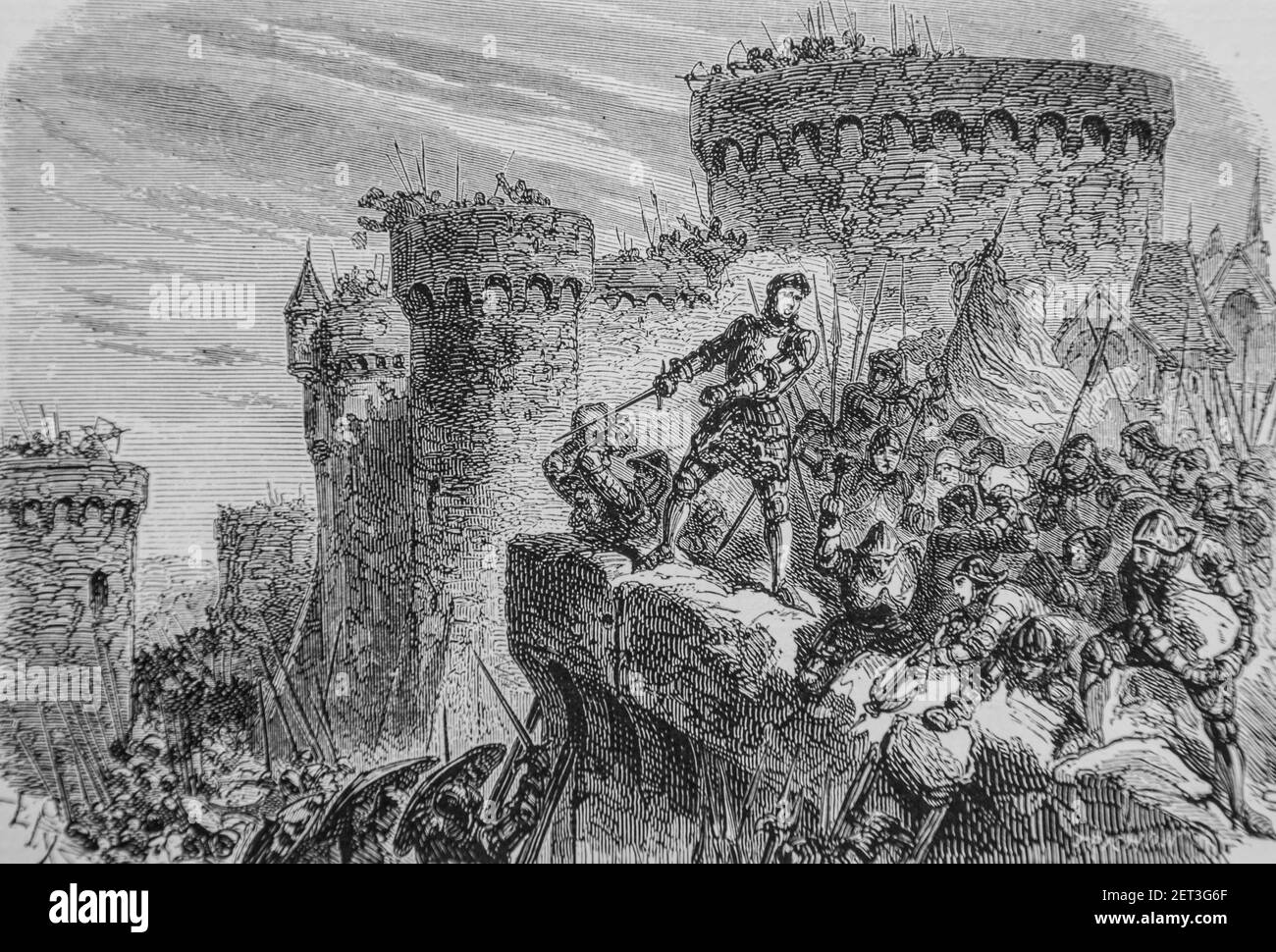 defence d'orleans , gravure par T.lix, histoire de jeanne d'arc par ...