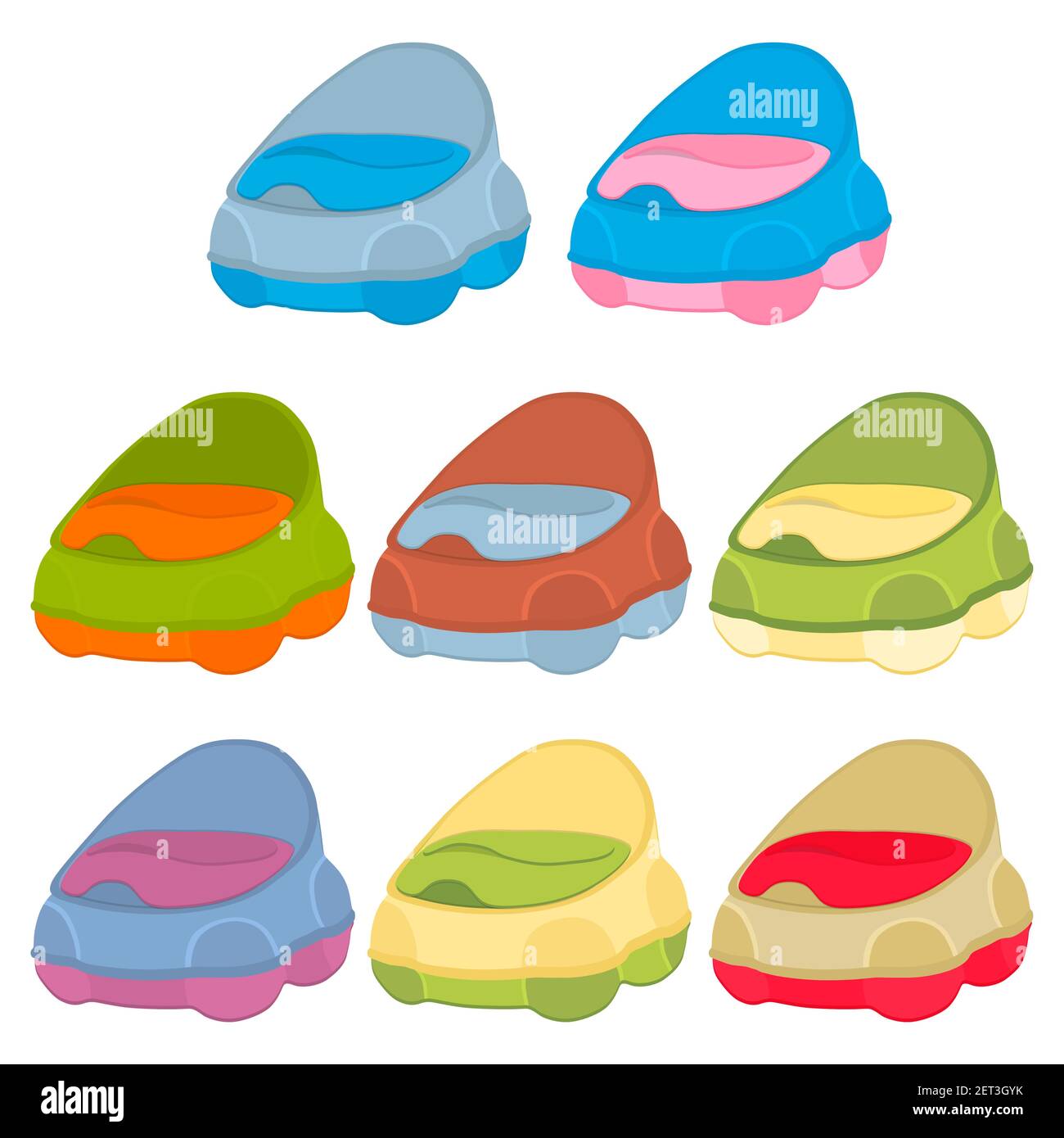 Illustration on theme kit plastic baby pots with comfortable handle ...