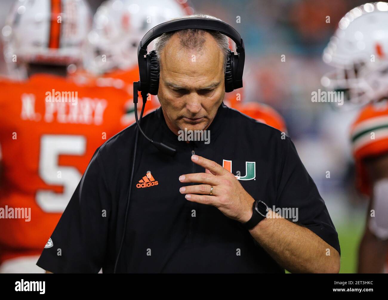 November 24, 2018: Miami Hurricanes head coach Mark Richt in action ...