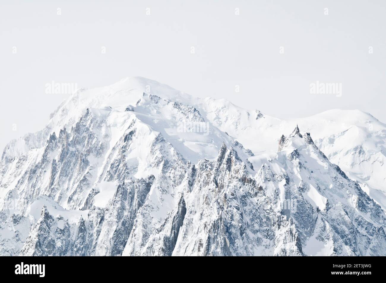 Impressive view to the highest mountain of the alps - the Mont Blanc ...