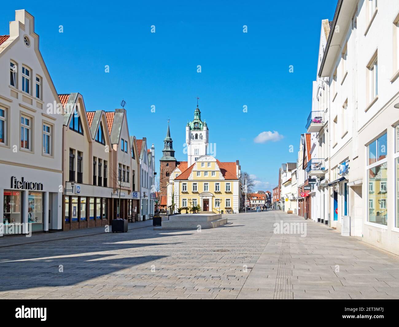 Verden/Lower Saxony/Germany - 2020/04/04: City center with town hall of ...