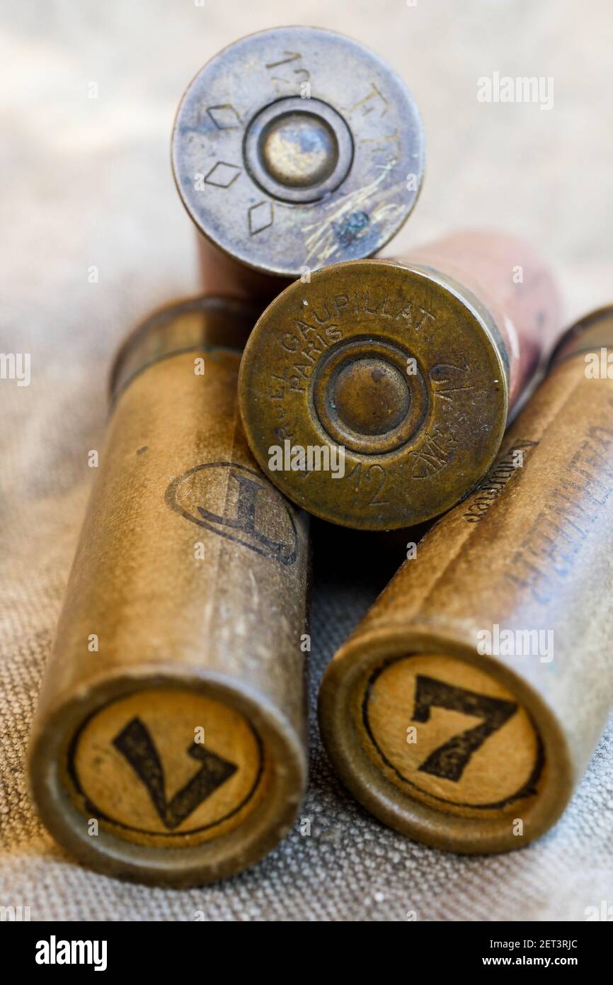 Vintage shotgun cartridge, France Stock Photo - Alamy