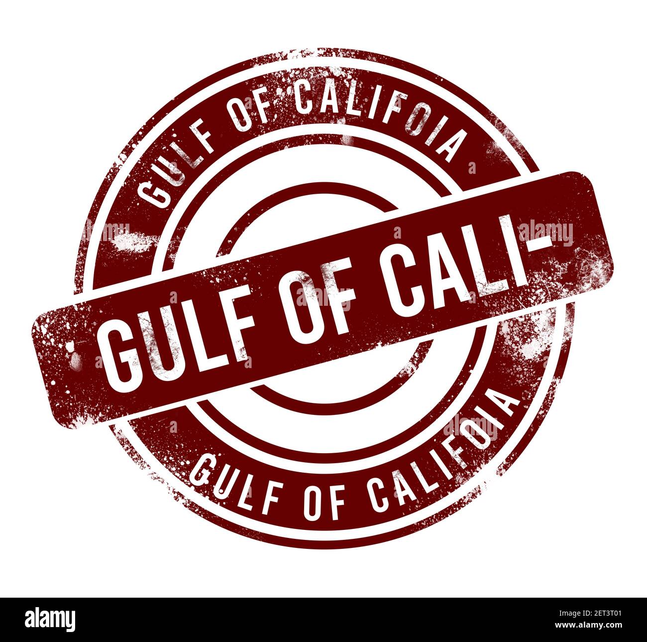 Gulf of Califoia - red round grunge button, stamp Stock Photo - Alamy