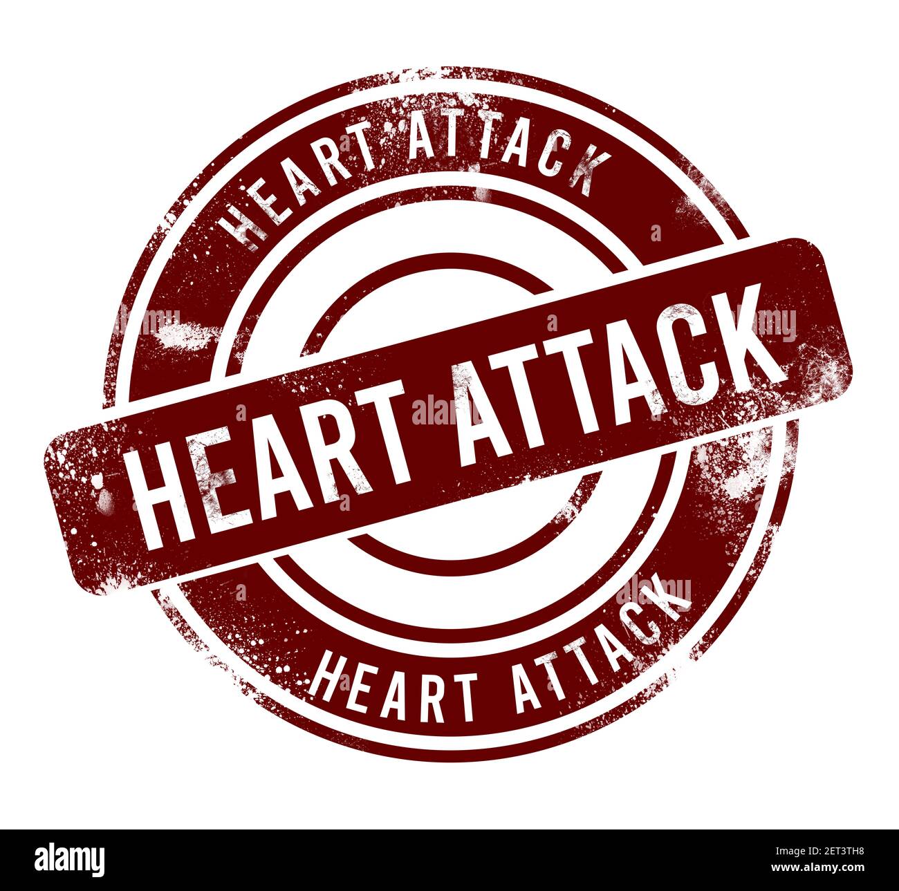 Heart Attack - red round grunge button, stamp Stock Photo - Alamy