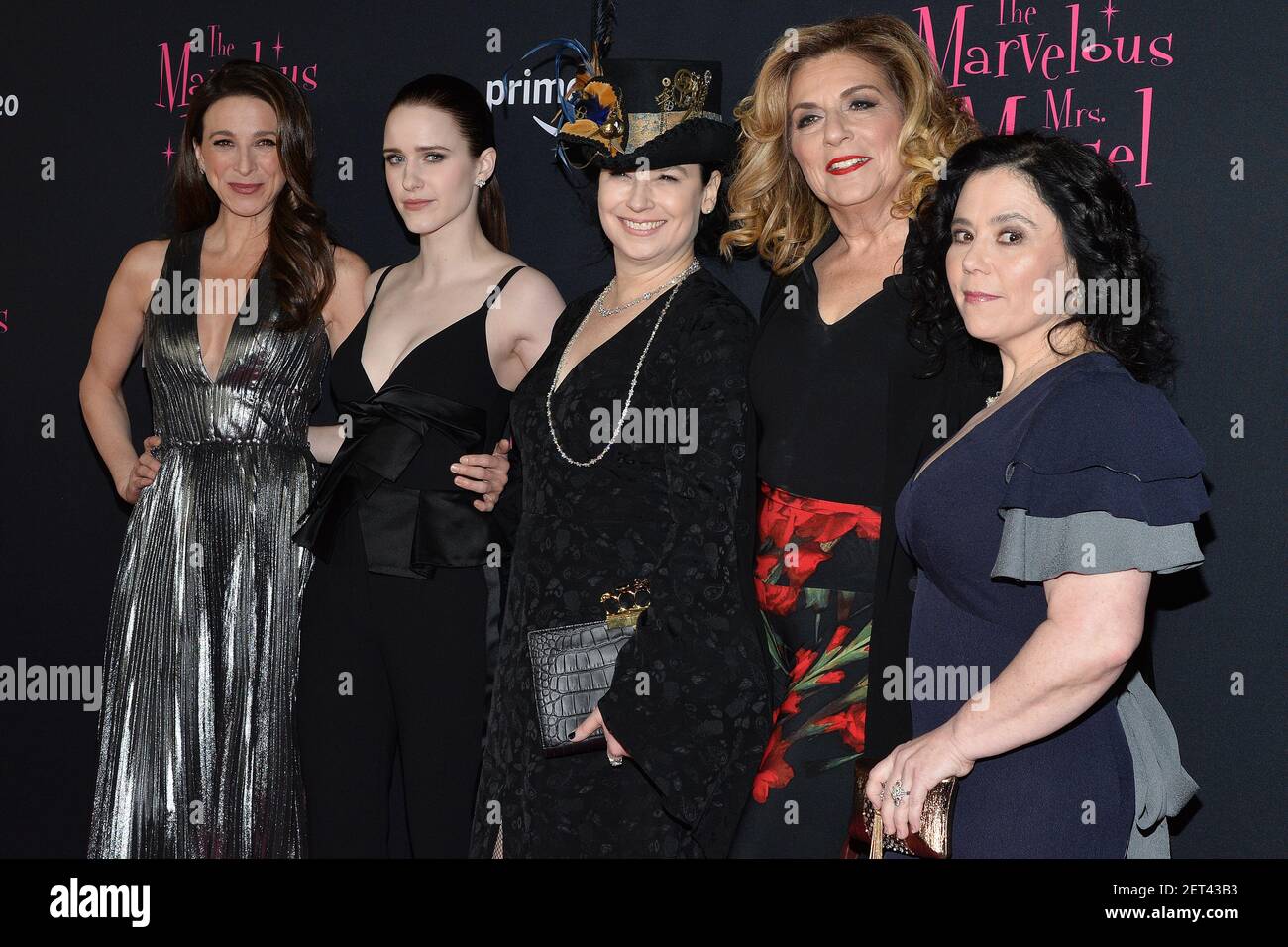 (L-R) Marin Hinkle, Rachel Brosnahan, Amy Sherman Palladino, Caroline ...