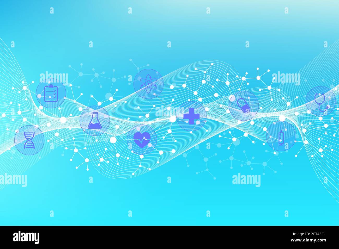 Medical abstract background with health care icons. Medical technology ...