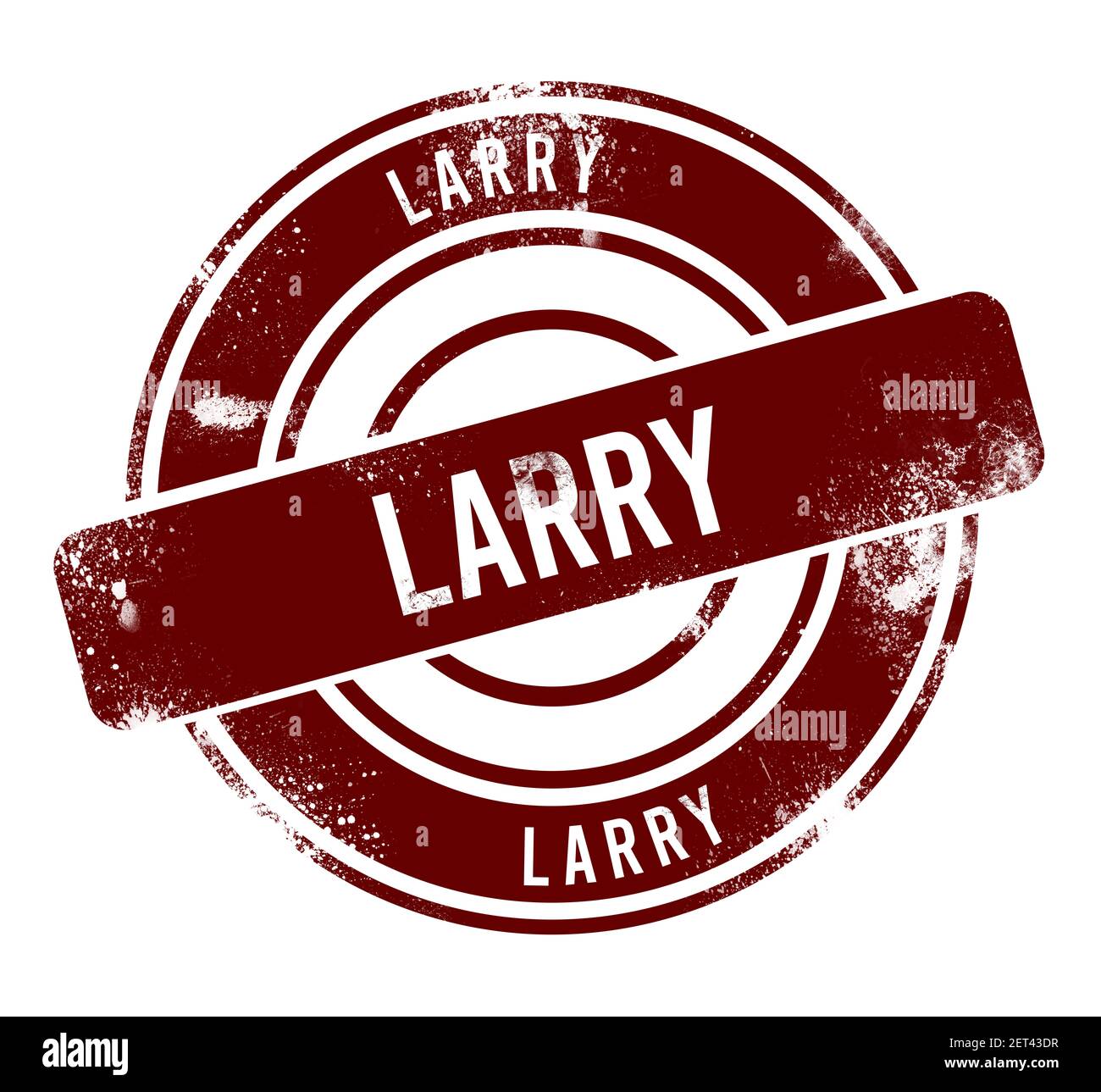 Larry - red round grunge button, stamp Stock Photo - Alamy