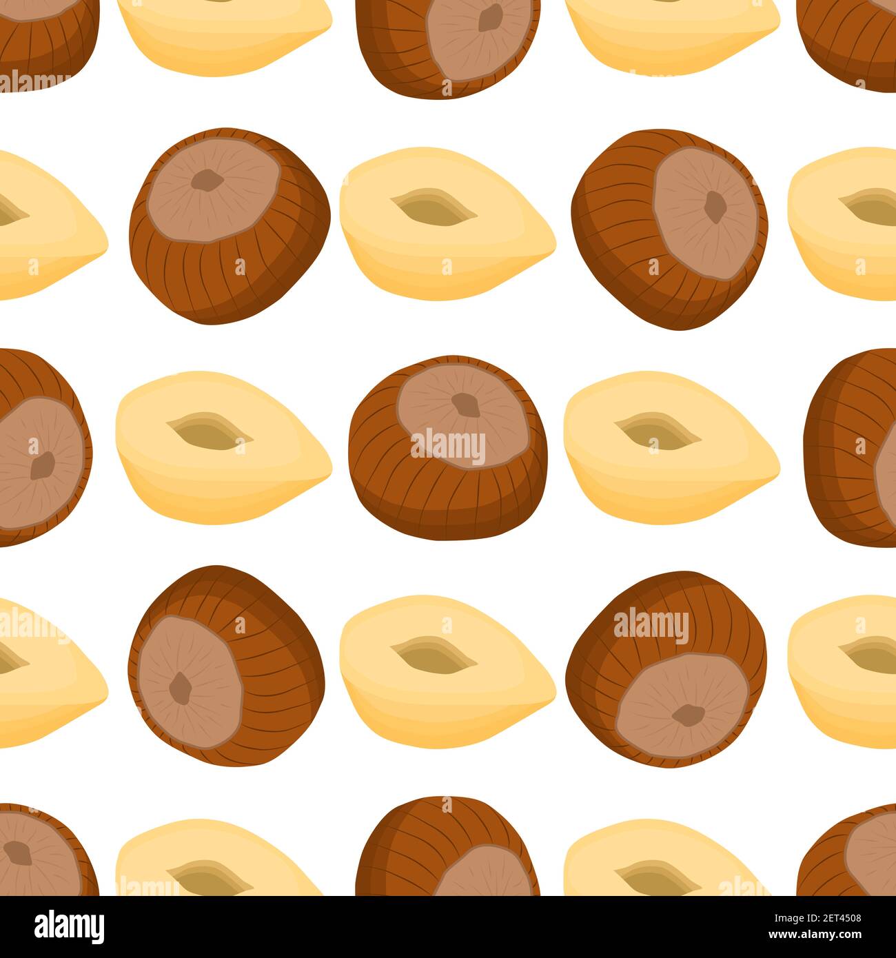 Illustration on theme big pattern identical types hazelnut, nut equal ...