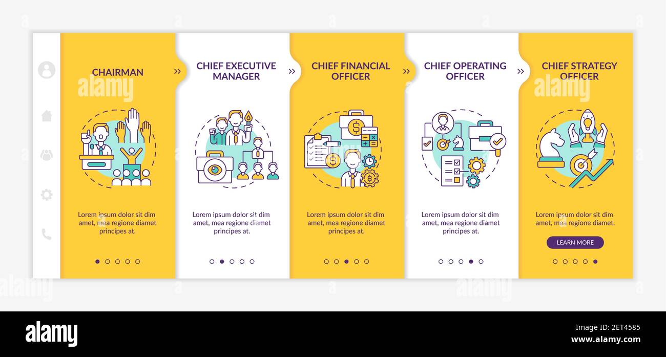 Top management positions onboarding vector template Stock Vector Image ...