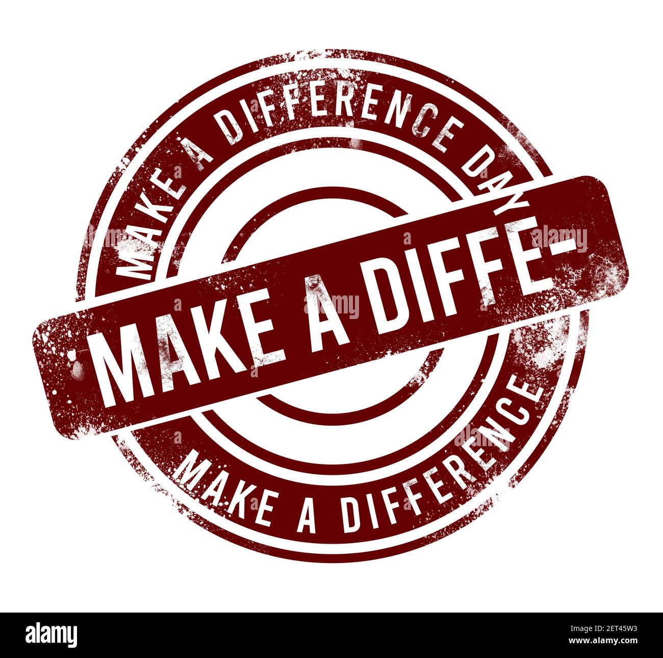 Make a Difference Day - red round grunge button, stamp Stock Photo - Alamy