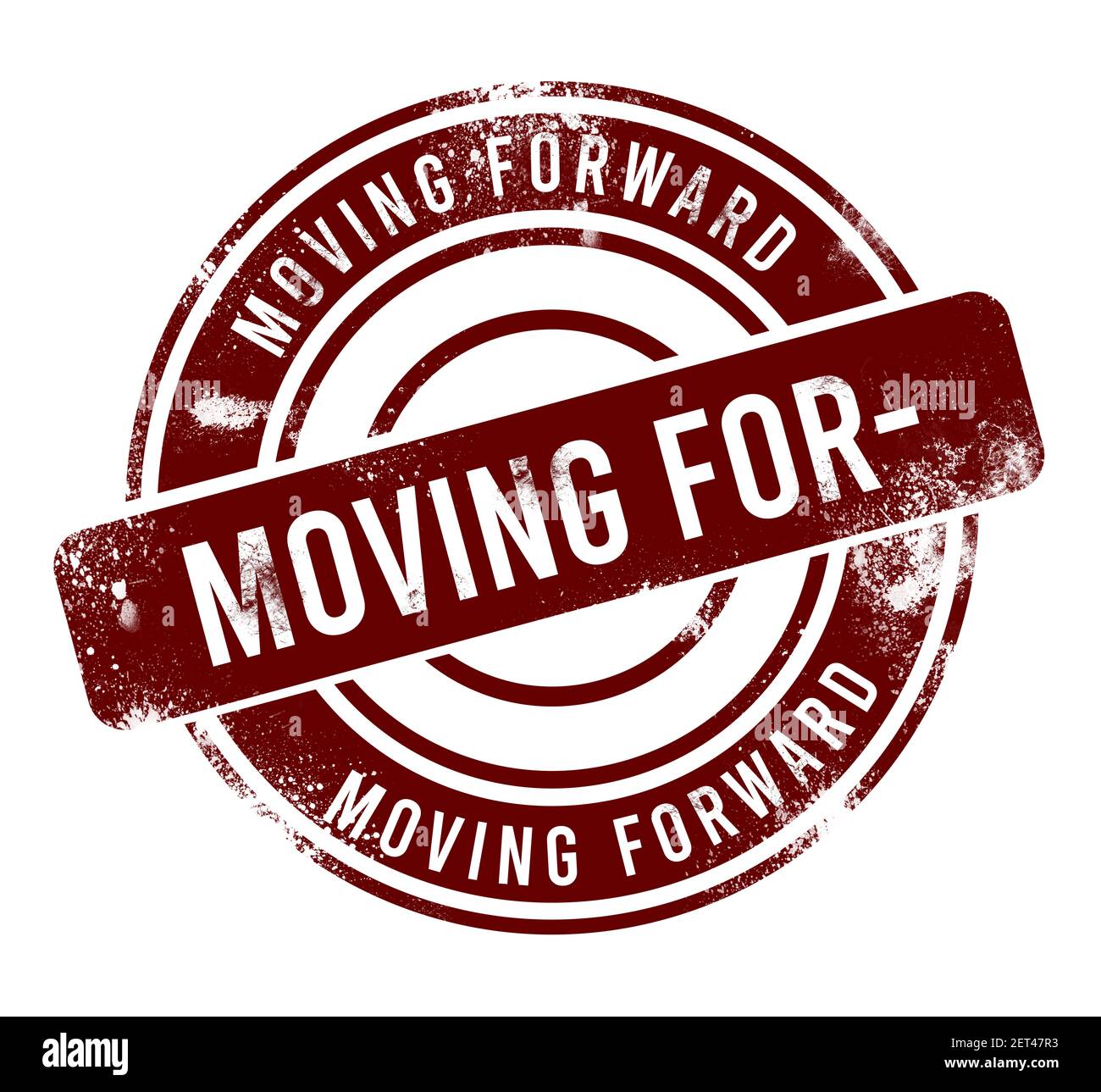 Moving forward - red round grunge button, stamp Stock Photo - Alamy