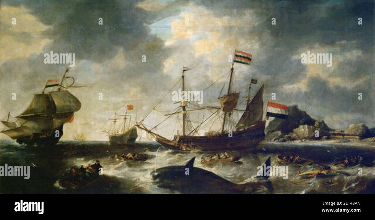 Dutch Whaling Scene Bonaventura Peeters Stock Photo - Alamy
