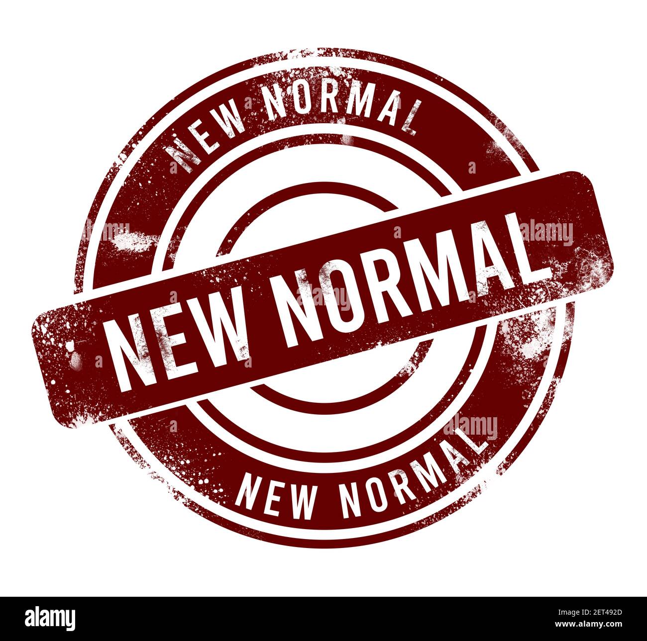 New normal - red round grunge button, stamp Stock Photo - Alamy