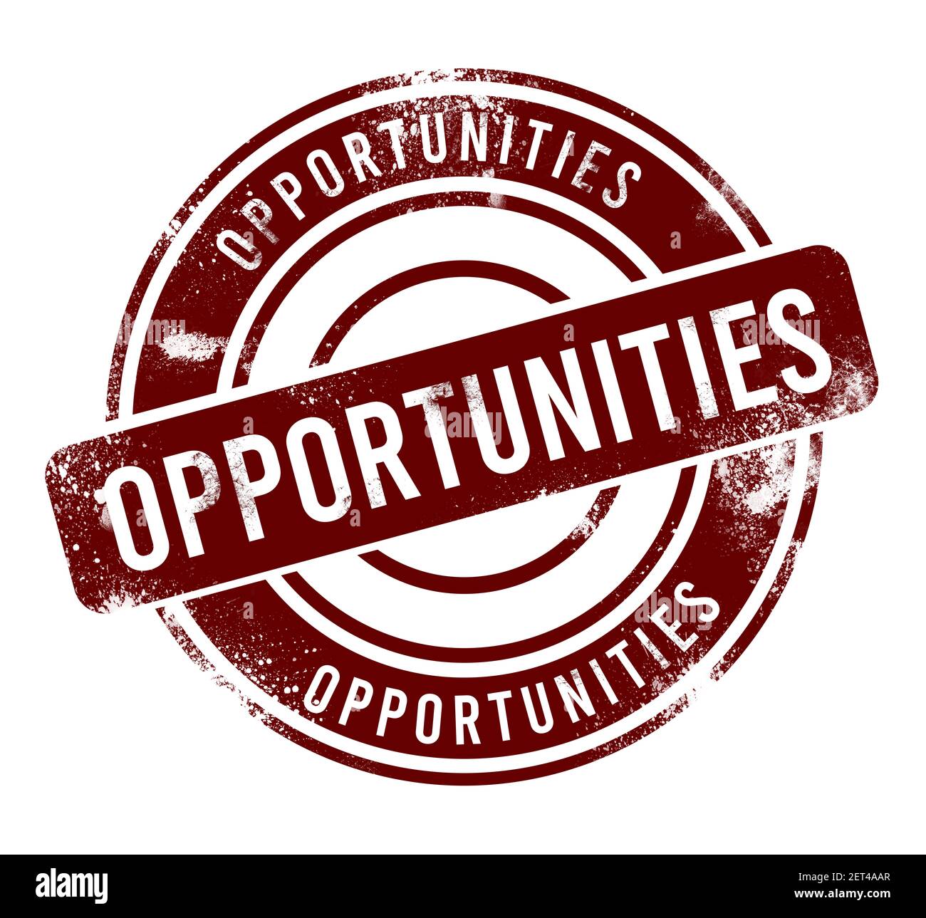 Opportunities - red round grunge button, stamp Stock Photo - Alamy
