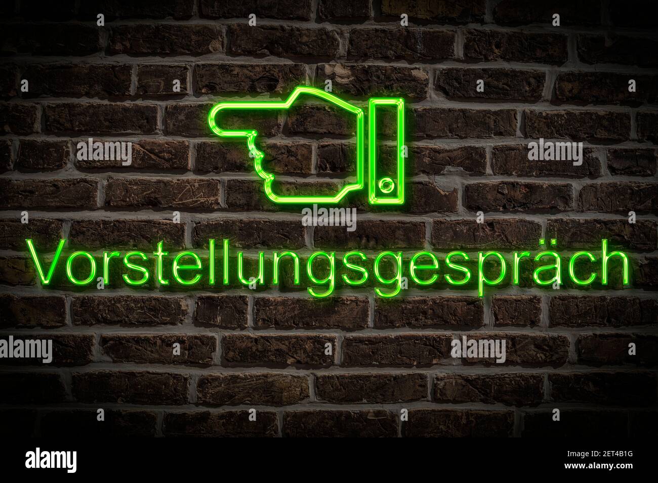 Detail photo of a neon sign on a wall with the inscription ...