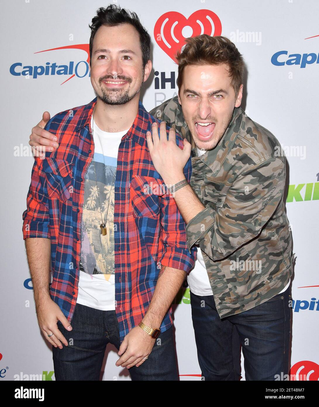 (L-R) Heffron Drive - Dustin Belt and Kendall Schmidt at the KIIS FM's ...