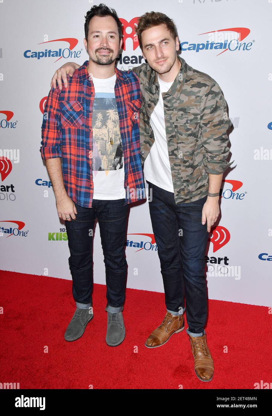 (L-R) Heffron Drive - Dustin Belt and Kendall Schmidt at the KIIS FM's ...