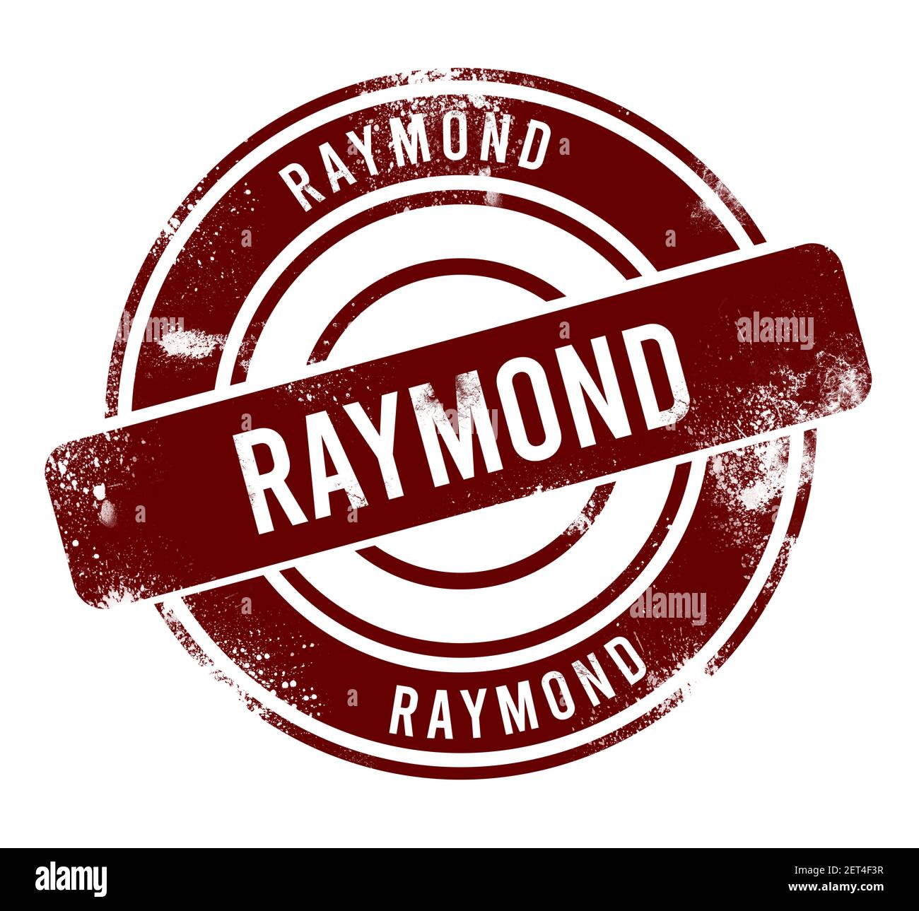 Raymond - red round grunge button, stamp Stock Photo - Alamy