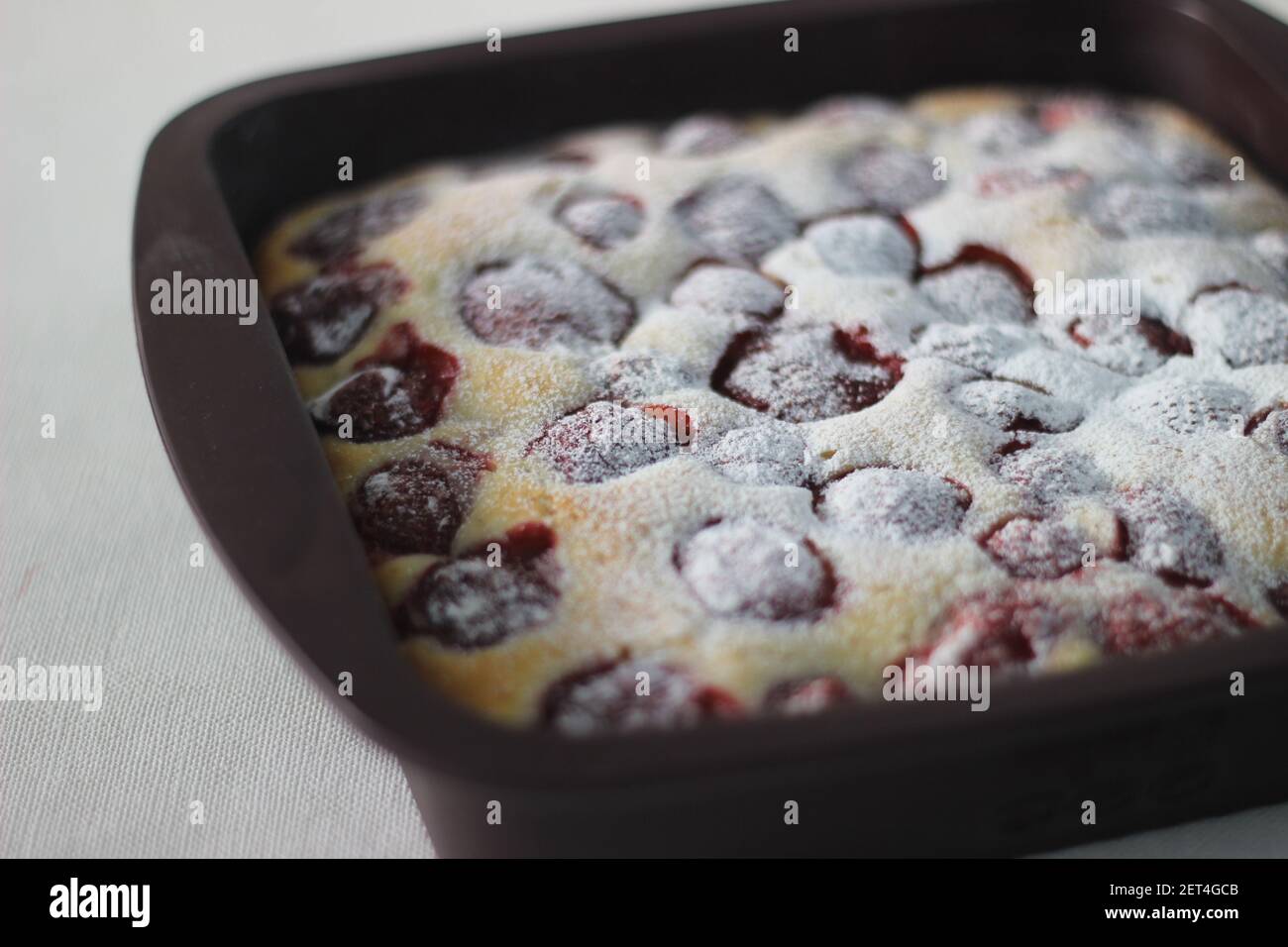 Homemade Strawberry cake. A simple yellow cake with lots of fresh ...